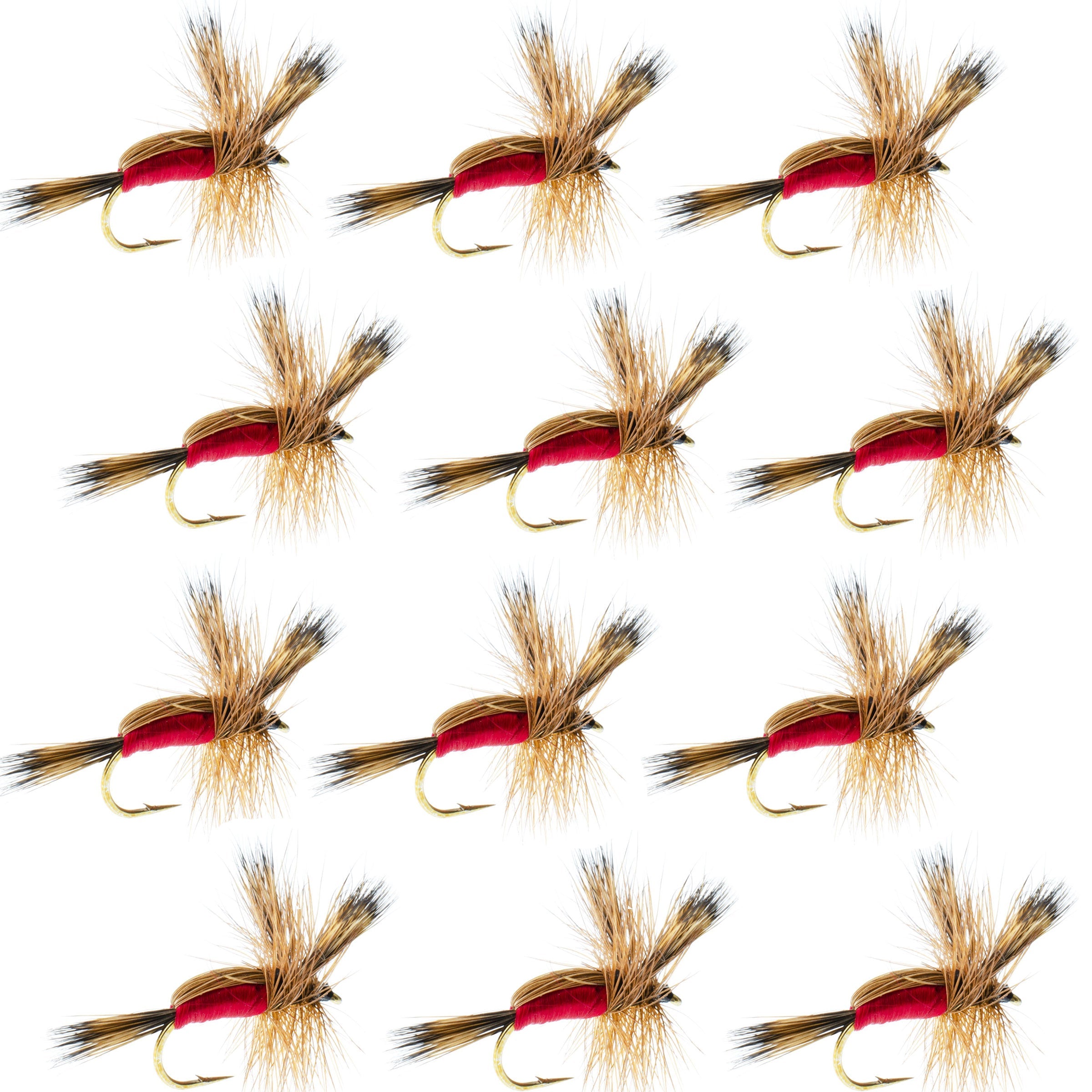 Red Humpy Classic Hair Wing Dry Fly - 1 Dozen Flies Hook Size 10 – Man Cave And Apparel