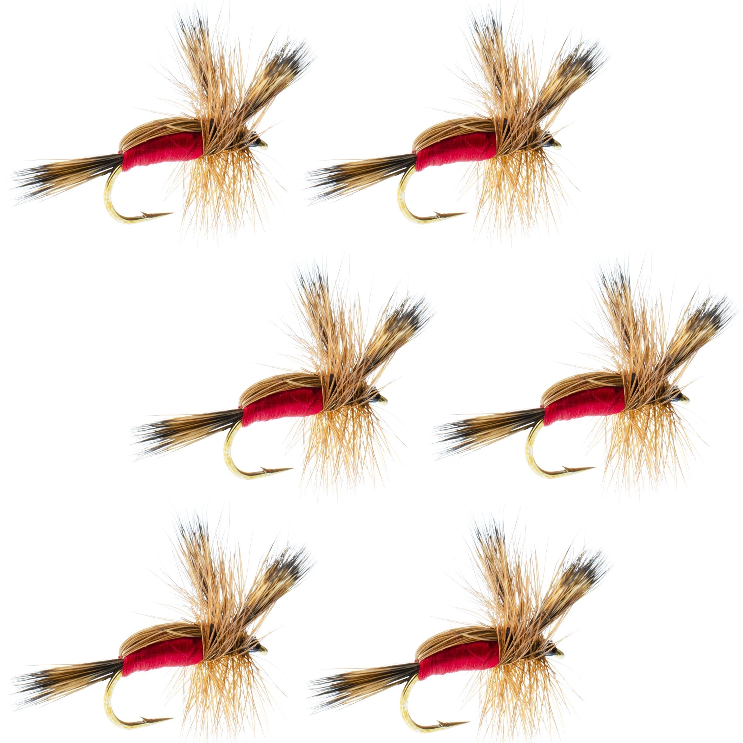 Red Humpy Classic Hair Wing Dry Fly - 6 Flies Hook Size 14 – Man Cave And Apparel