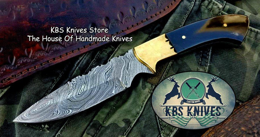 Custom Handmade Twist Damascus Steel Narrow Blade Hunting Knife – Man Cave And Apparel
