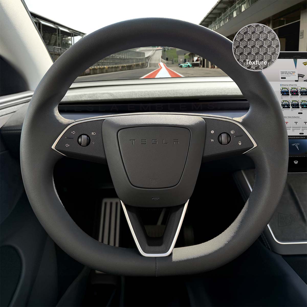 3M Matrix Black Tesla Steering Wheel Trim Decal Kit | 3-piece Set | M3 ...