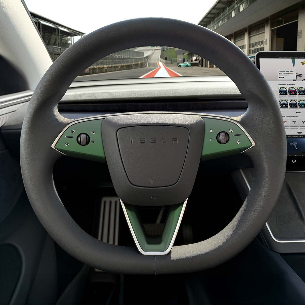 3M Matte Military Green Tesla Steering Wheel Trim Decal Kit | 3-piece ...