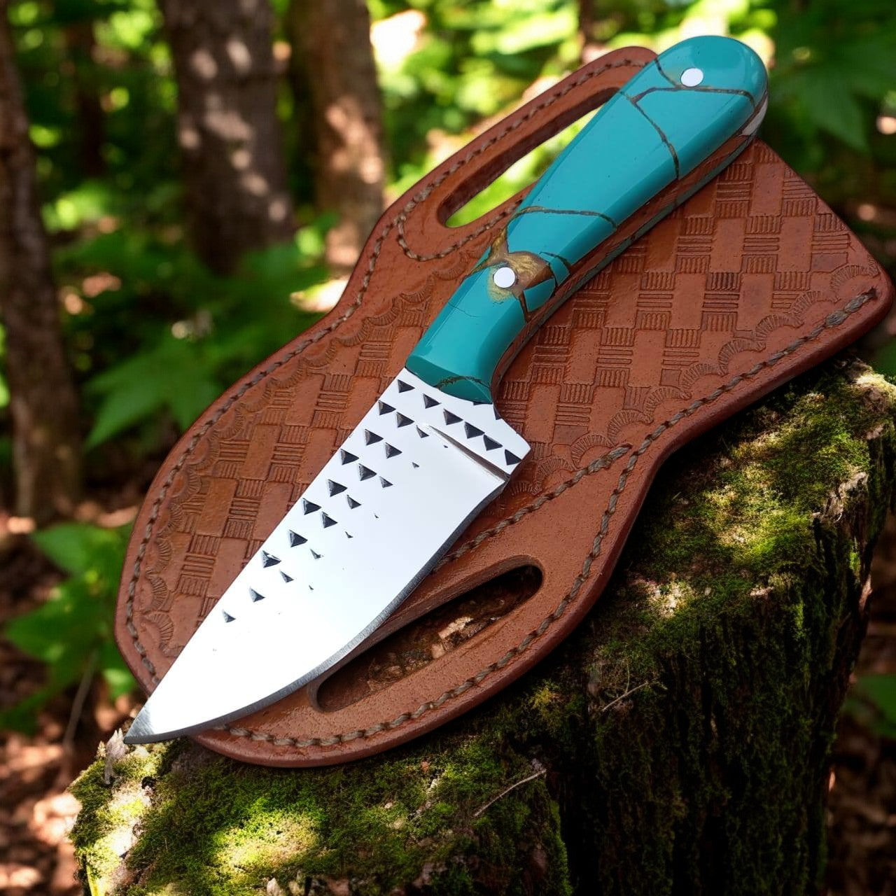 Ranch Cowboy Knives and Sheaths – 8" Full Tang Rasp Tool Steel Blade w ...