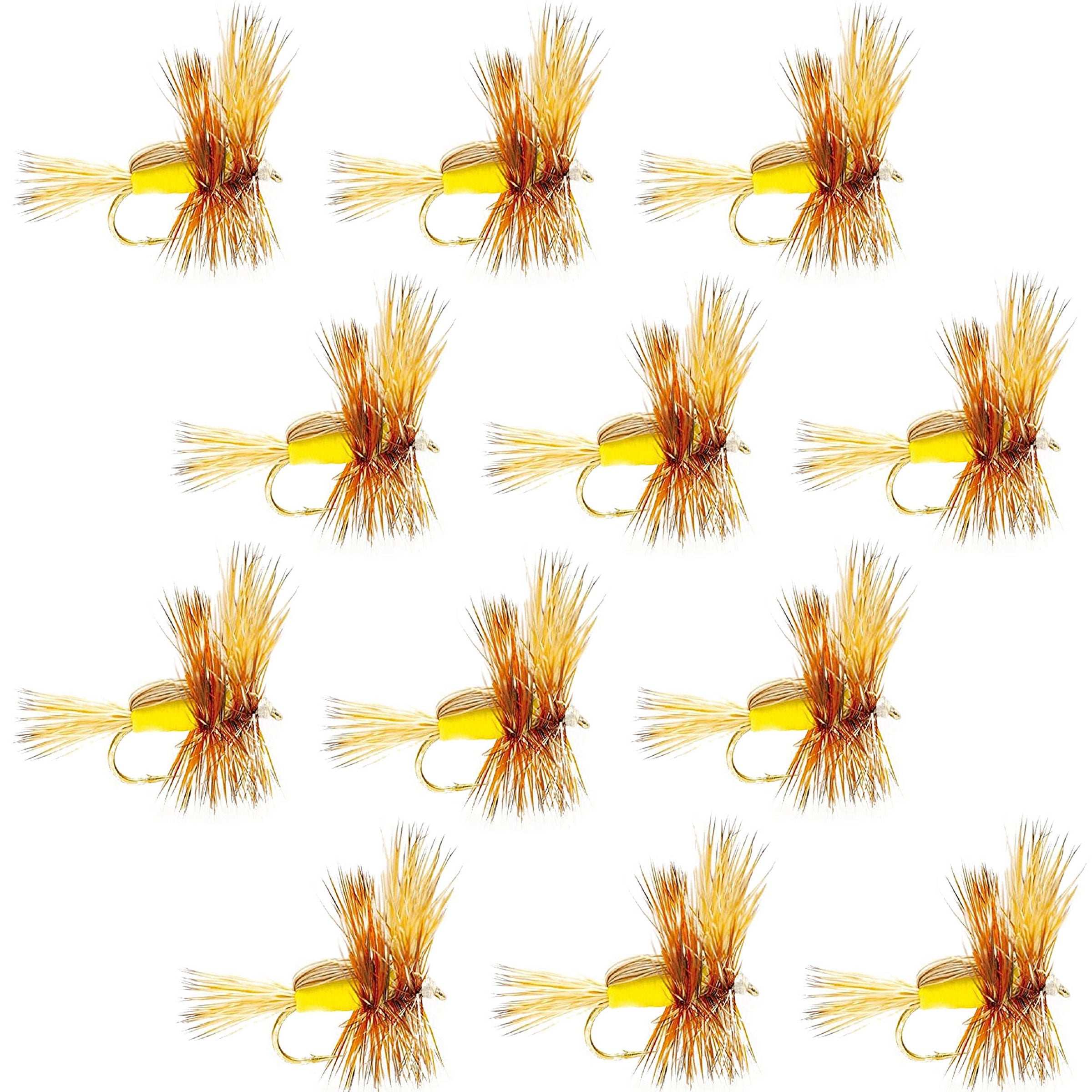 Barbless Yellow Humpy Classic Hair Wing Dry Fly - 1 Dozen Flies Hook S – Man Cave And Apparel