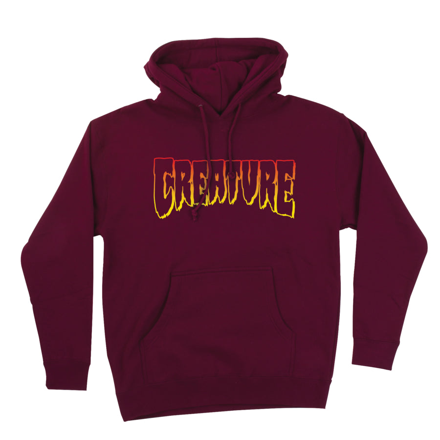 Creature Logo Outline Pullover Heavyweight Hooded Sweatshirt – Man Cave ...