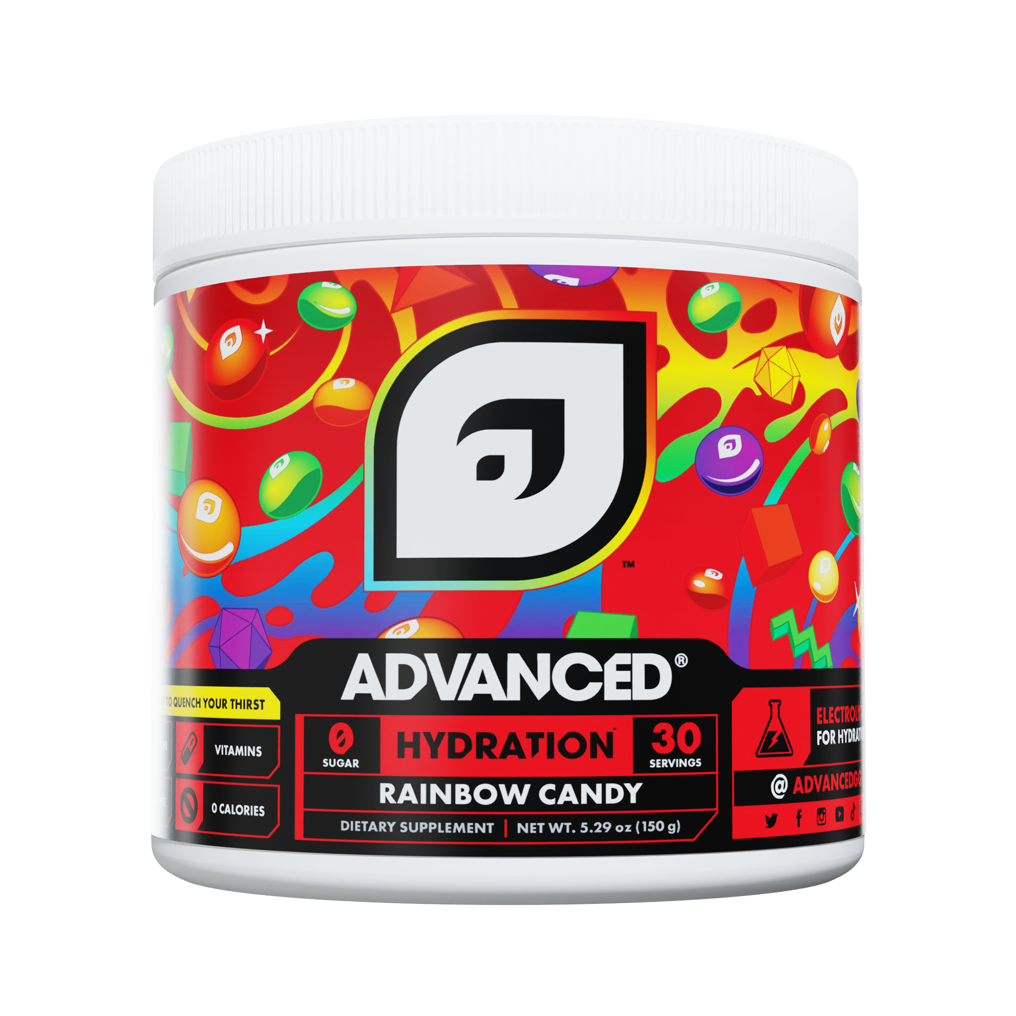 Rainbow Candy Hydration Supplement - ADVANCED.gg Electrolyte Powder ...