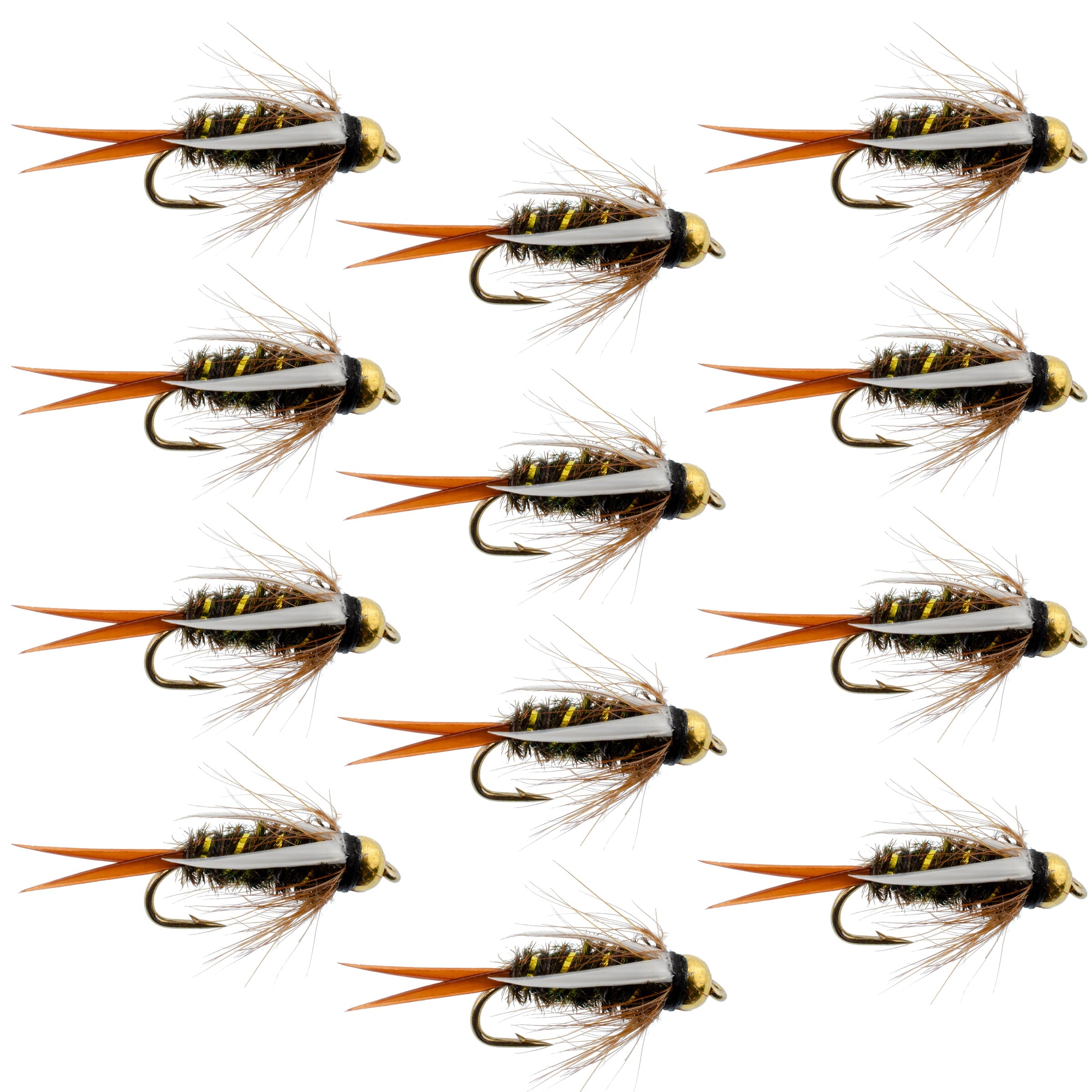 Bead Head Prince Nymph Fly Fishing Flies - 1 Dozen Flies Hook Size 10 ...