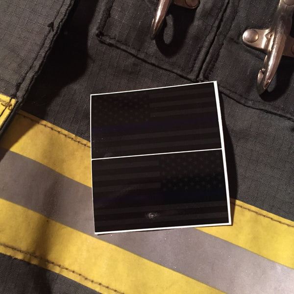 BLACKED OUT THIN BLUE LINE AMERICAN FLAGS REFLECTIVE HELMET DECAL – Man ...
