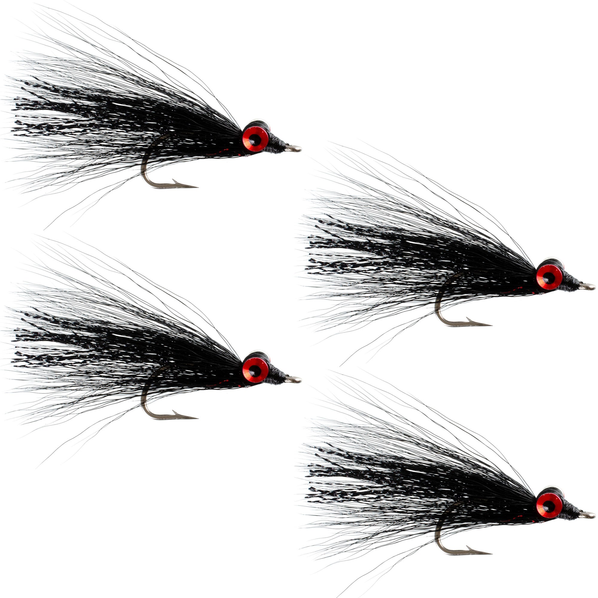 Clousers Deep Minnow Black - Streamer Fly Fishing Flies - 4 Saltwater ...