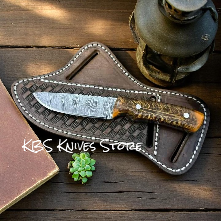 Cowboy Belt Knife 8" Damascus with Pine-Cone Handle – Man Cave And Apparel