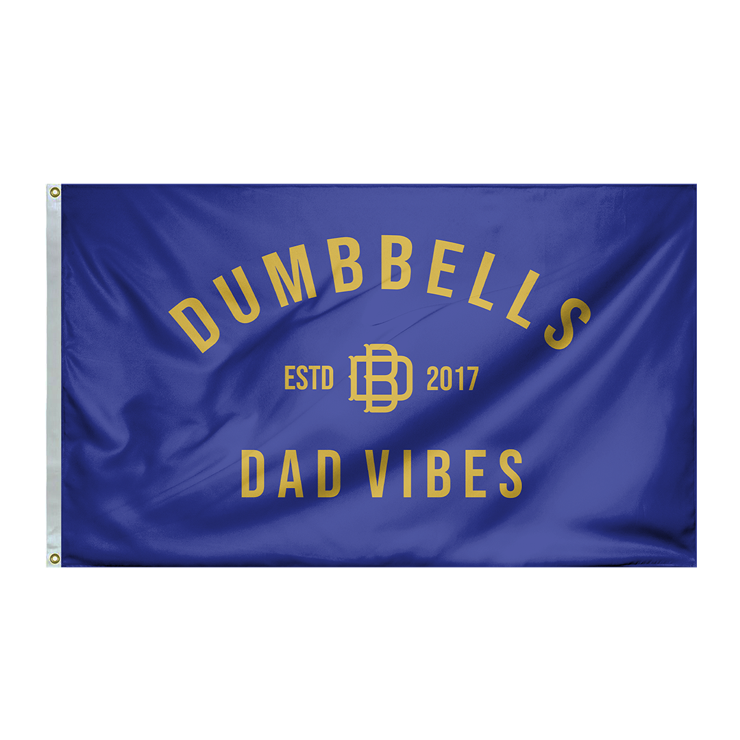 Dumbbells & DadVibes Flag – Man Cave And Apparel
