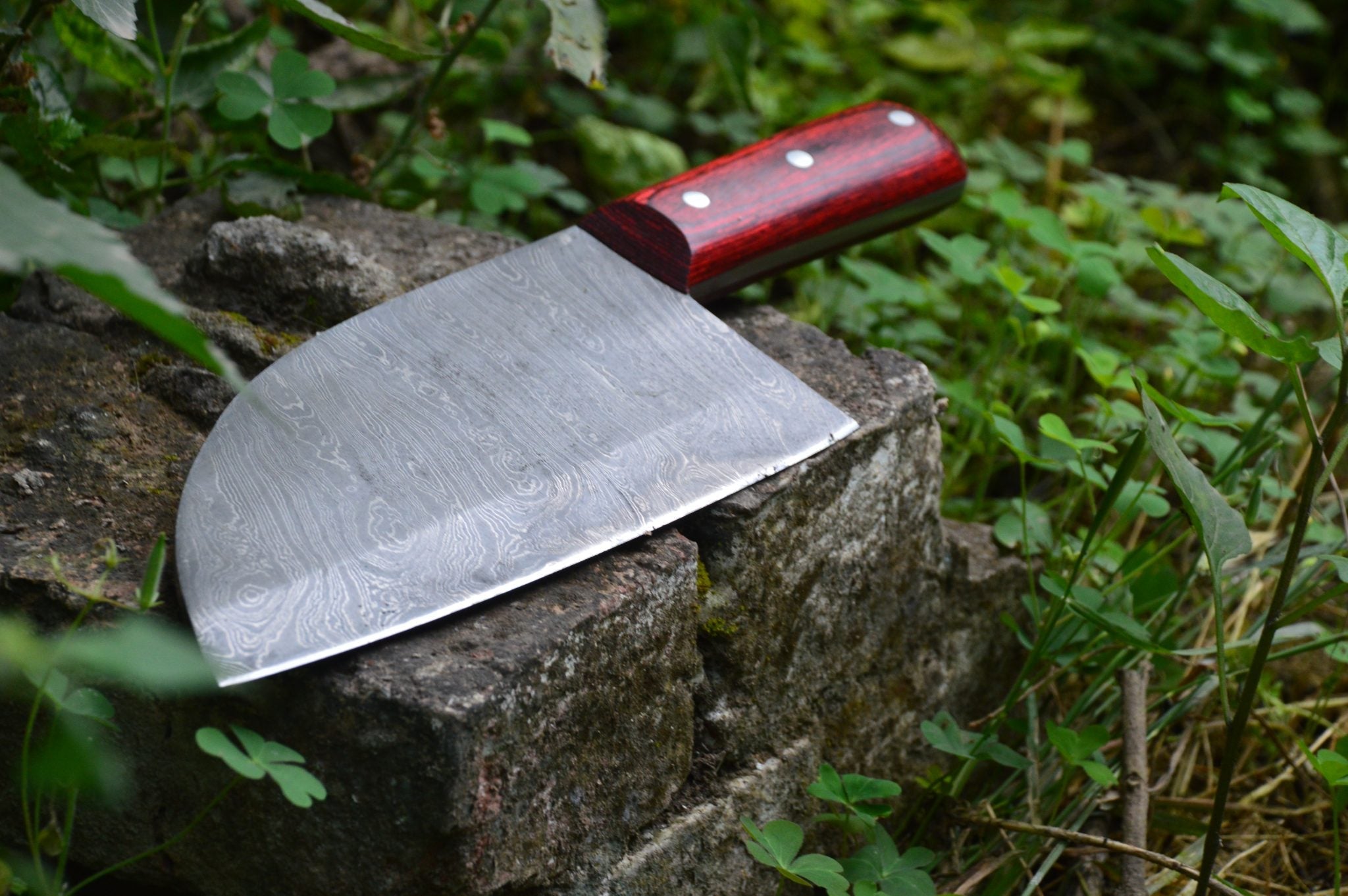 Full Tang Custom Handmade Damascus Steel Chef / Chopper Knife – Man ...