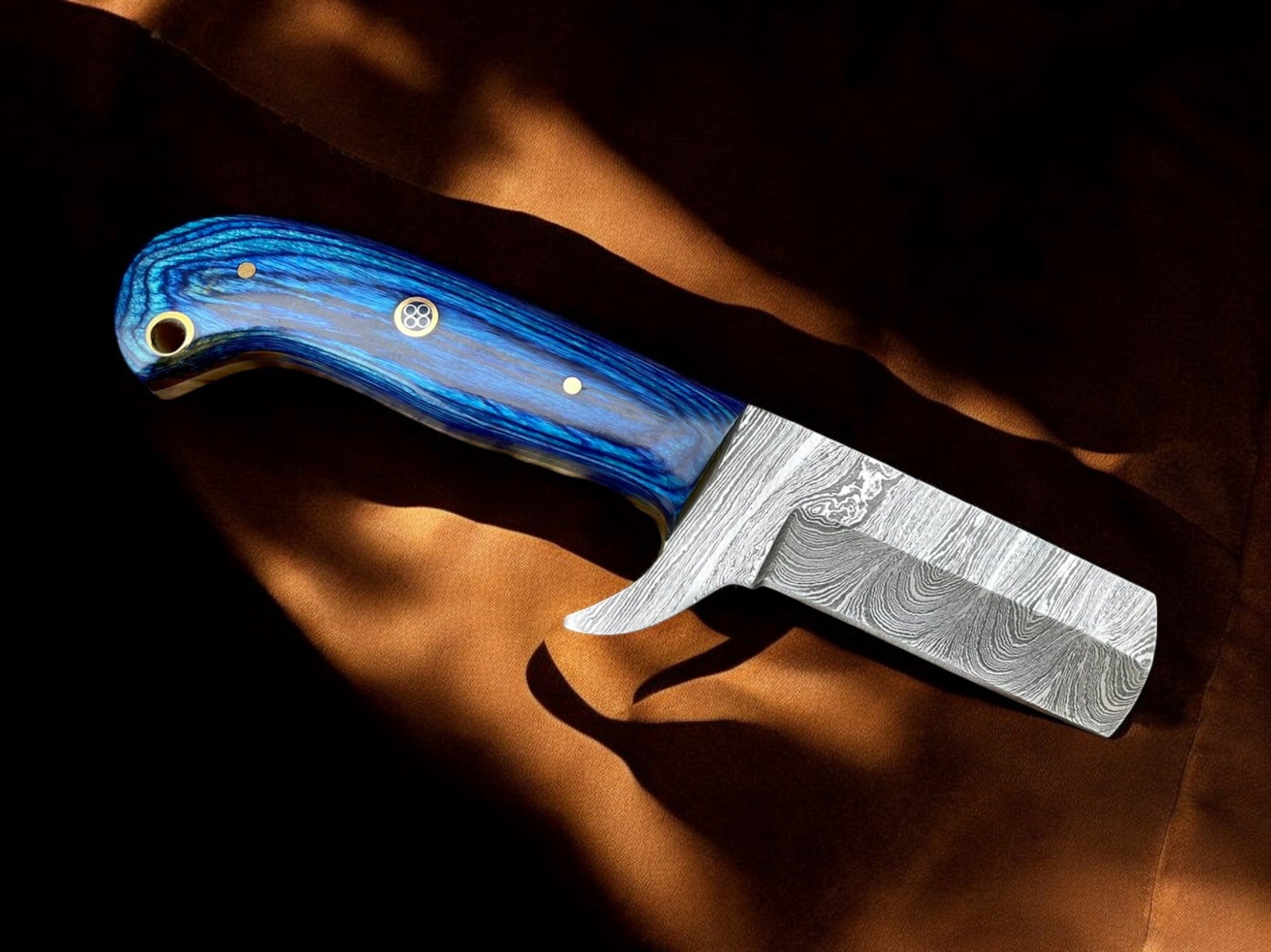 Premium Damascus Bull Cutter Knife - 7" Hand Forged Steel with Exotic ...