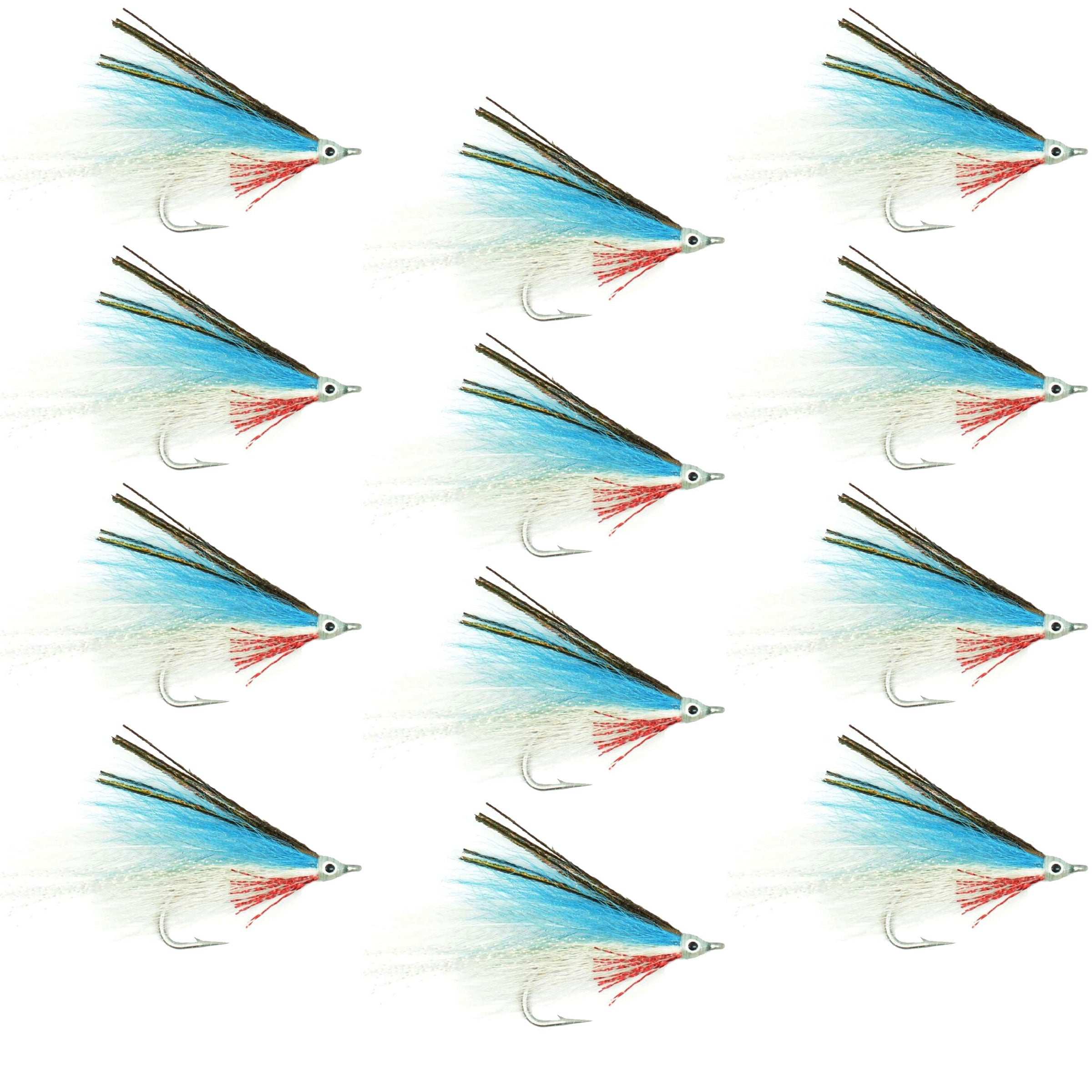 Lefty's Deceiver Saltwater Streamer Fly - Blue/White - 1 Dozen Hook Si ...