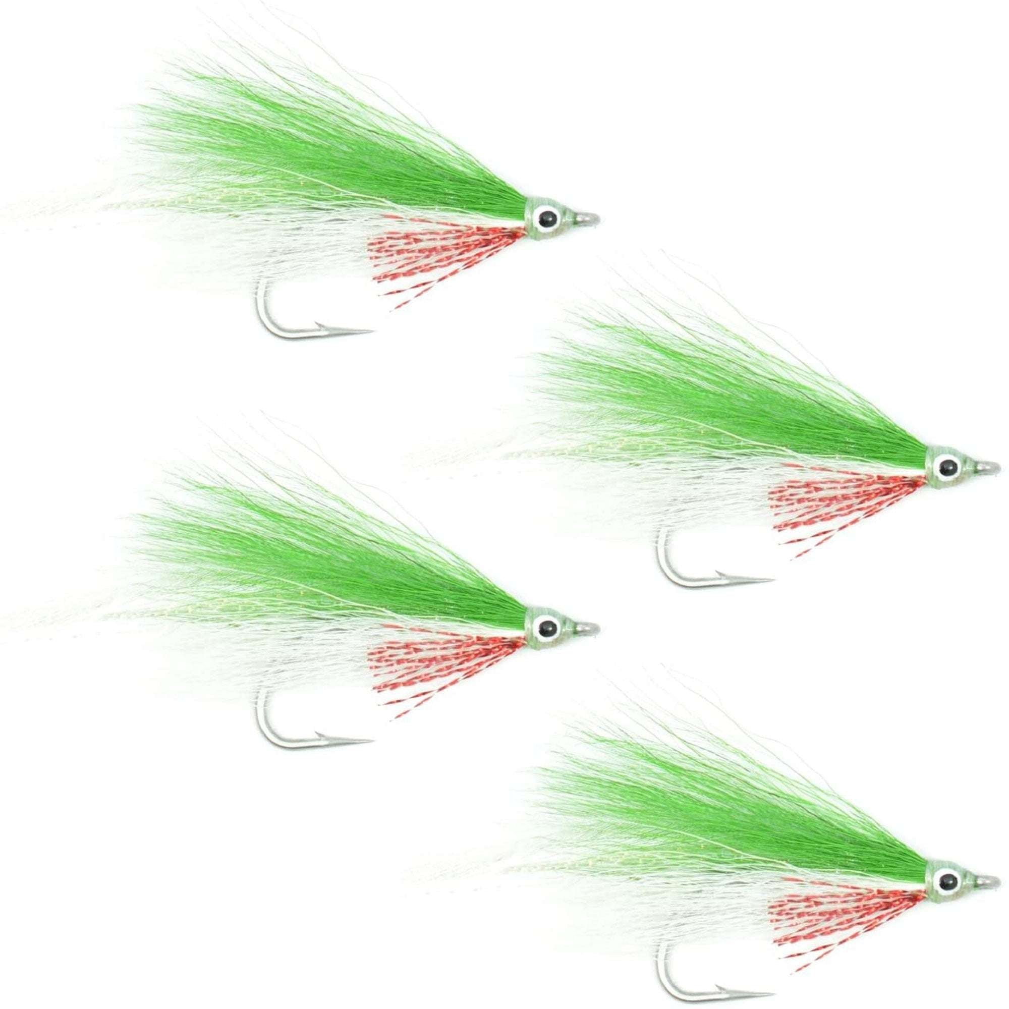 Lefty's Deceiver Saltwater Streamer Fly - Green/White - 4 Flies Hook S ...