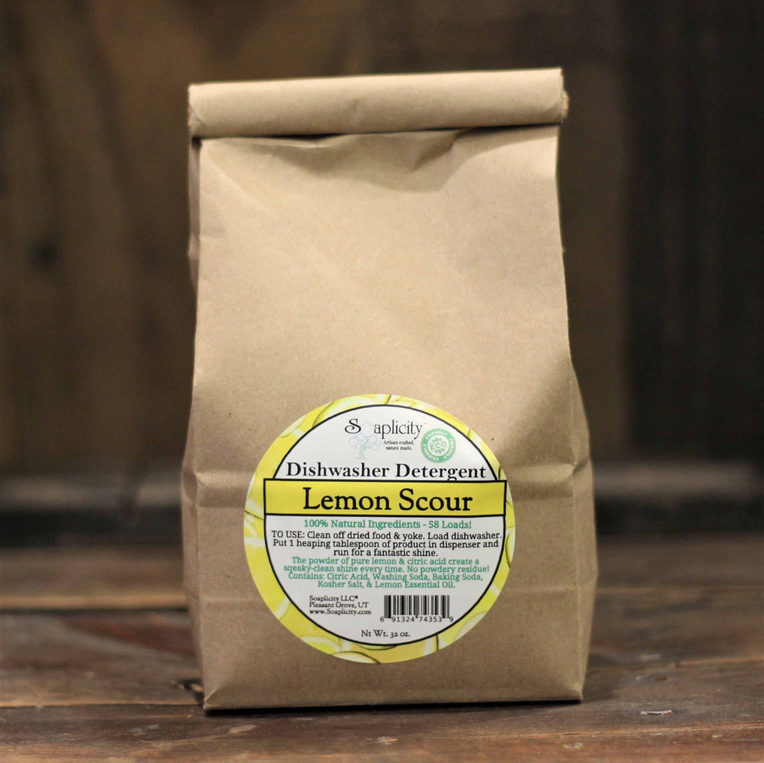 Lemon Scour Dishwasher Detergent - 100% Natural & Effective, 58 Loads ...