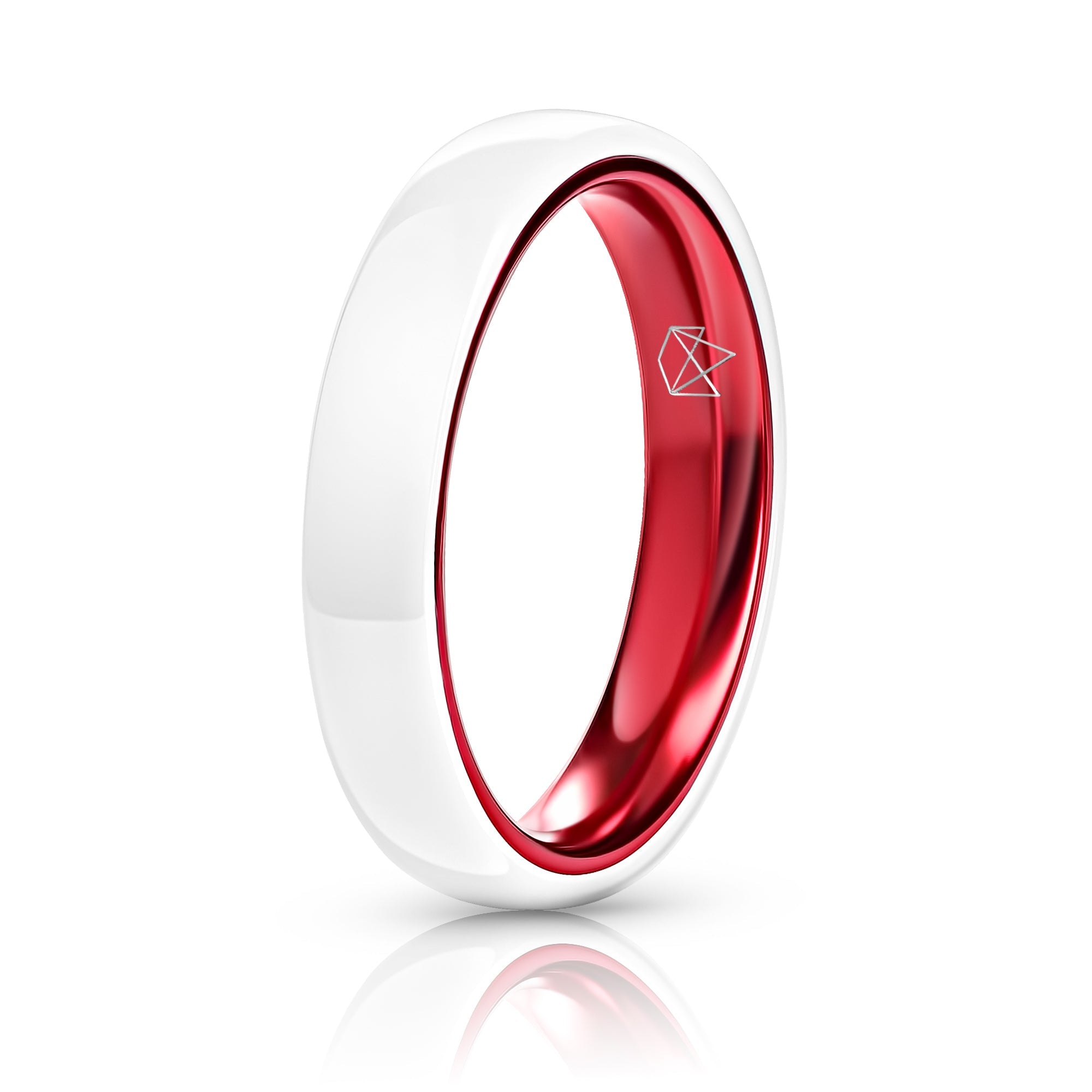 White Ceramic Ring - Resilient Red - 4MM – Man Cave And Apparel