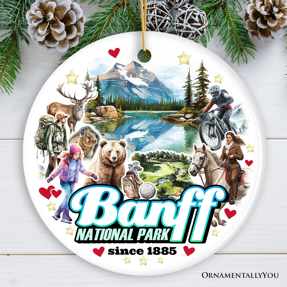 Artistic Banff National Park Ceramic Ornament, Vintage Canada Souvenir ...