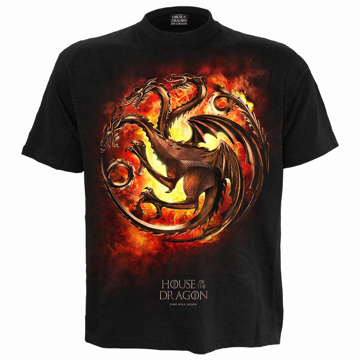 HOD - DRAGON FLAMES - Front Print T-Shirt Black – Man Cave And Apparel