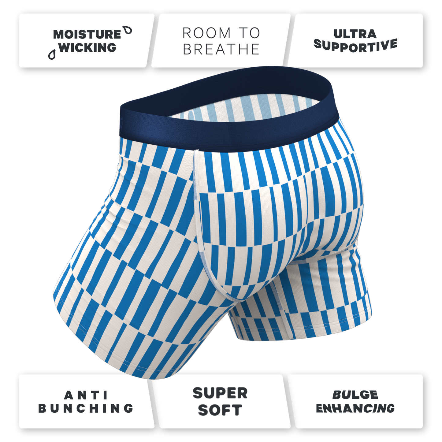 The Hamptons | Blue Mosaic Stripe Ball Hammock® Pouch Underwear With F ...