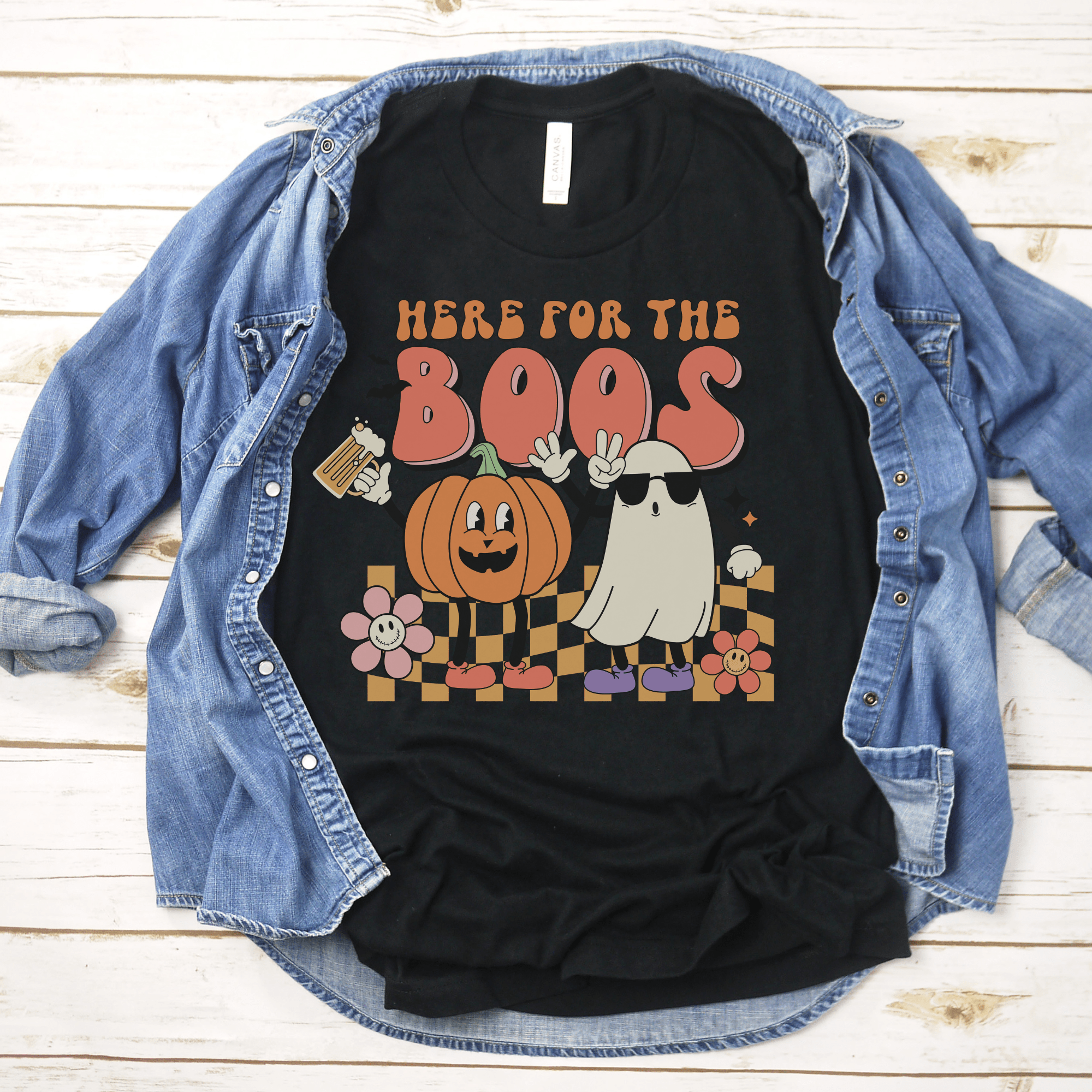 Here for the Boos Retro T-Shirt – Man Cave And Apparel