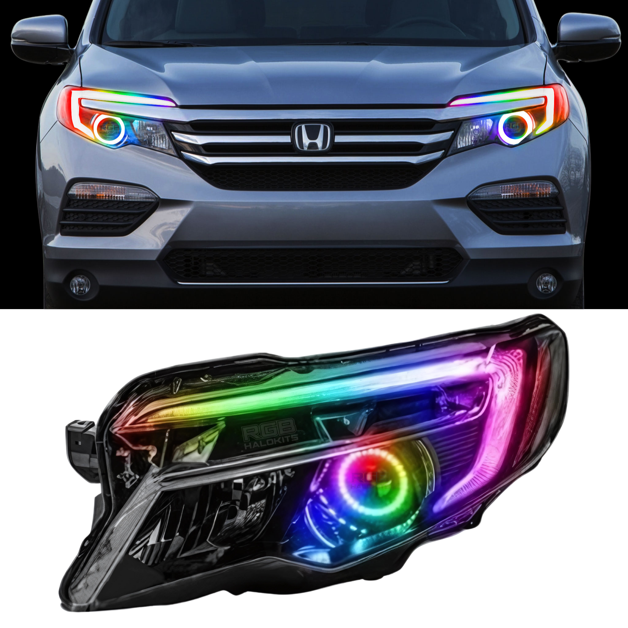Honda Pilot Flow Series/Color Chasing DRL Boards w/ Halos (2016-2018 ...