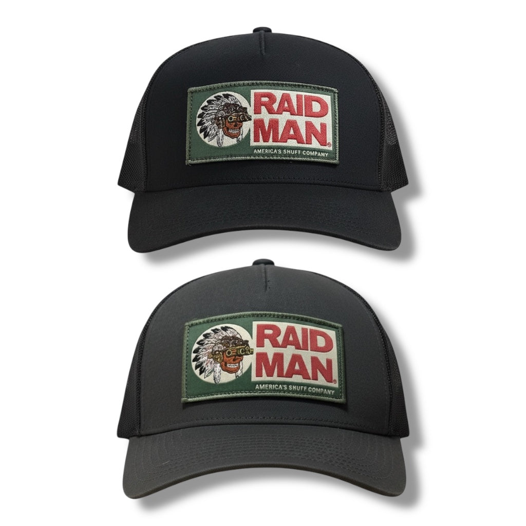 RAID MAN SNAPBACK (BLACK & GREY) – Man Cave And Apparel