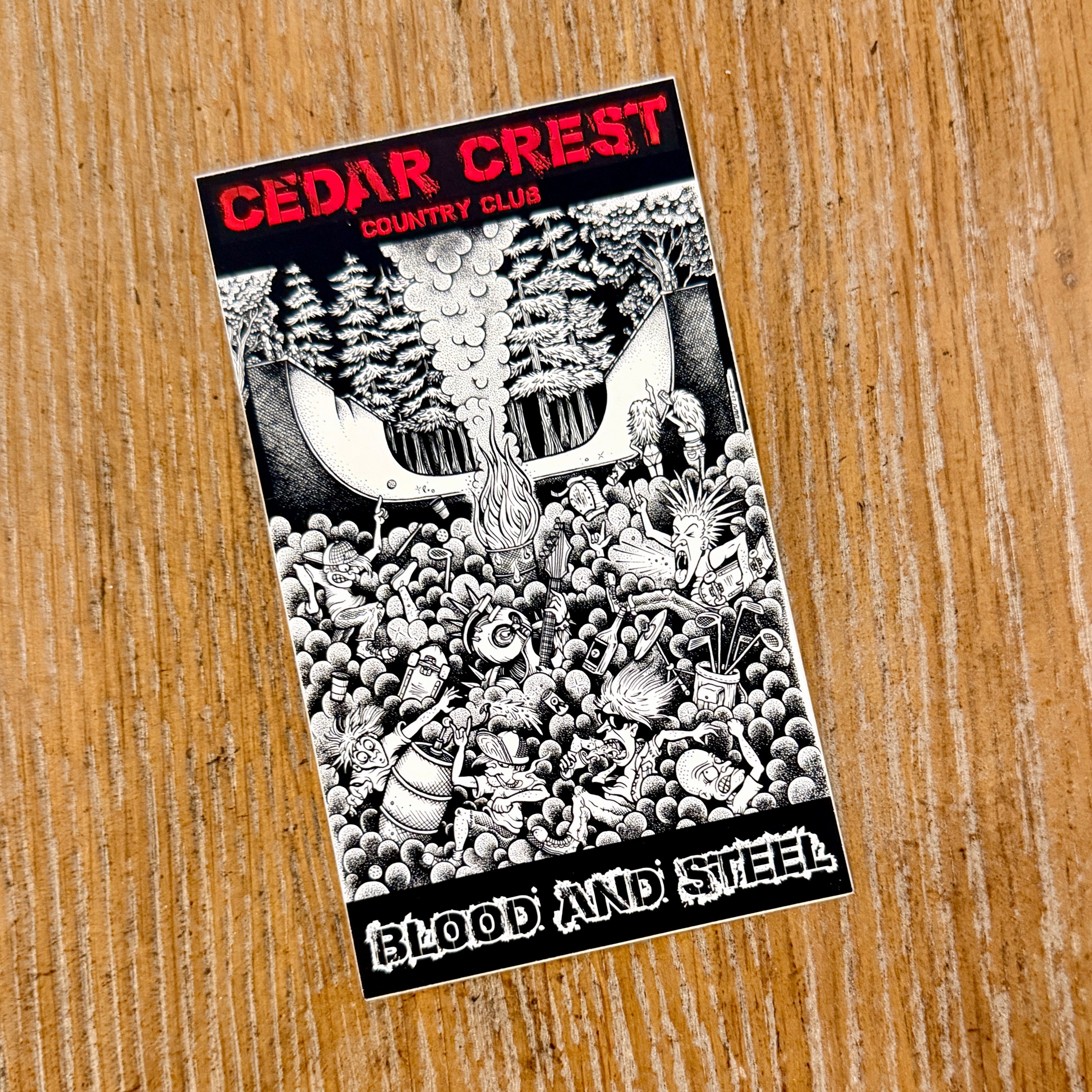 Cedar Crest Ramp Blood and Steel Premier Sticker 5" – Man Cave And Apparel