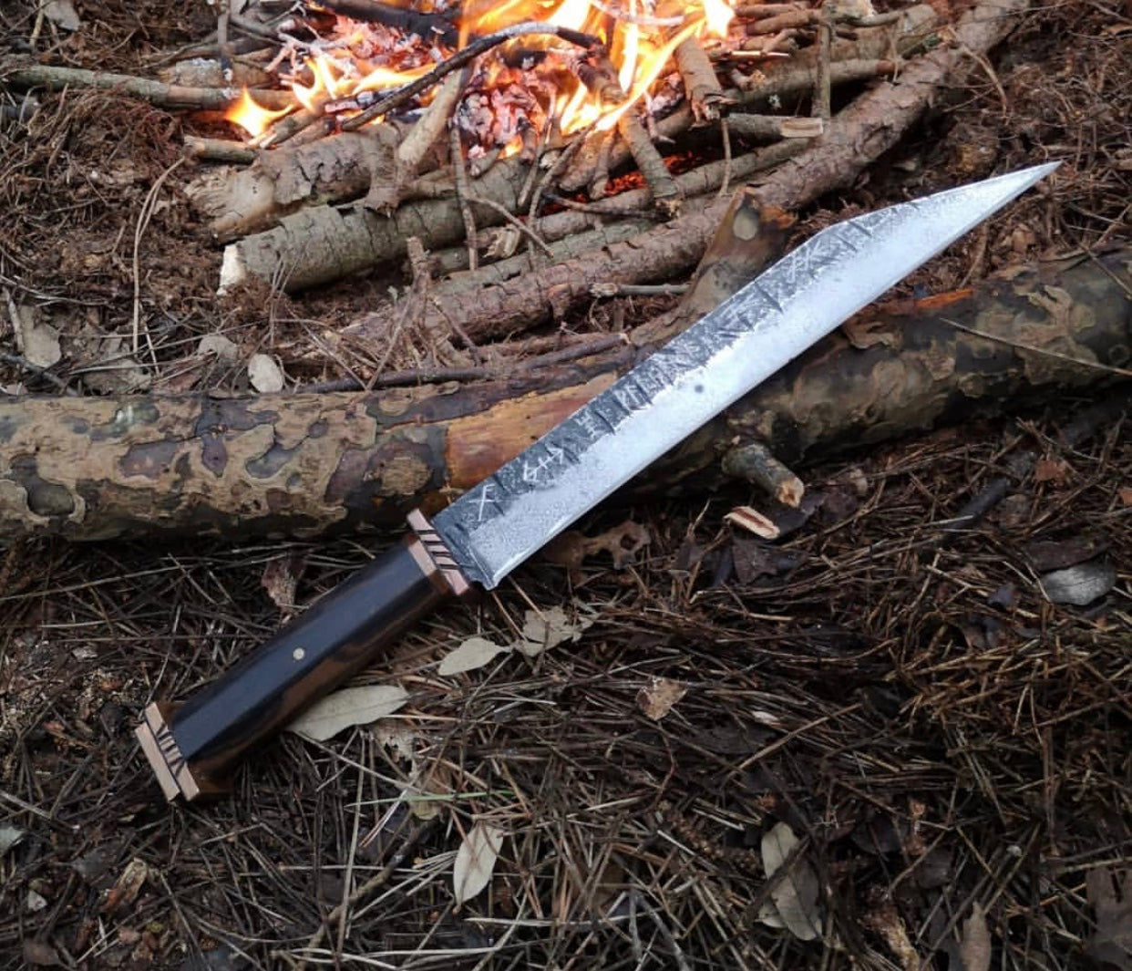 Custom Handmade Hand Forged 1095 Steel Viking Seax Knife with Rosewood ...
