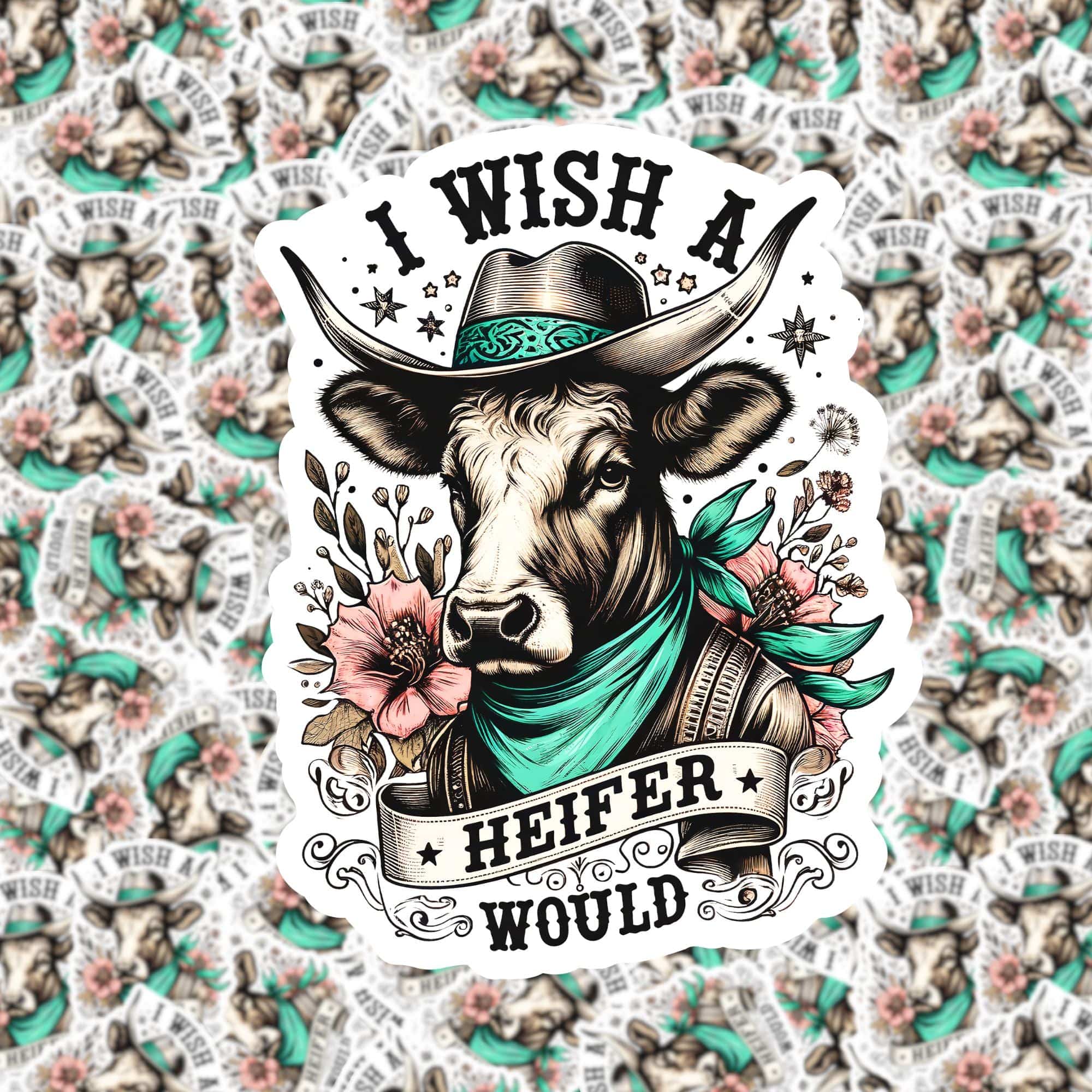 I Wish a Heifer Would Sticker – Man Cave And Apparel