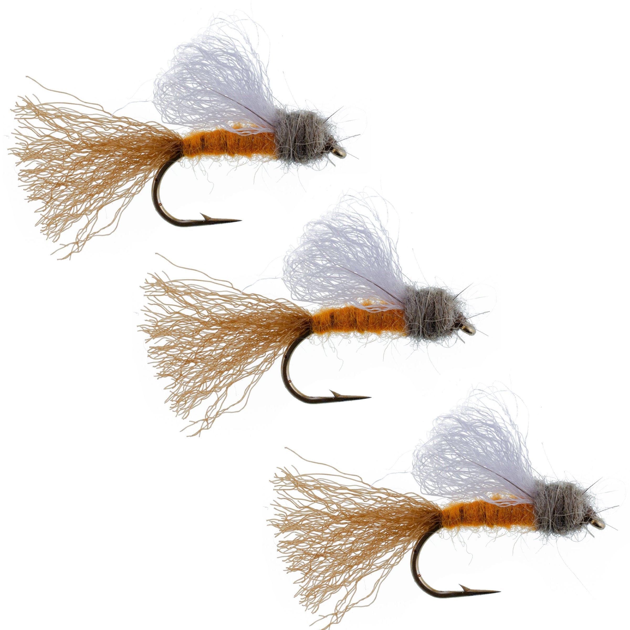 3 Pack Orange Iris October Caddis Emerger Caddis Trout Dry Fly - Hook ...