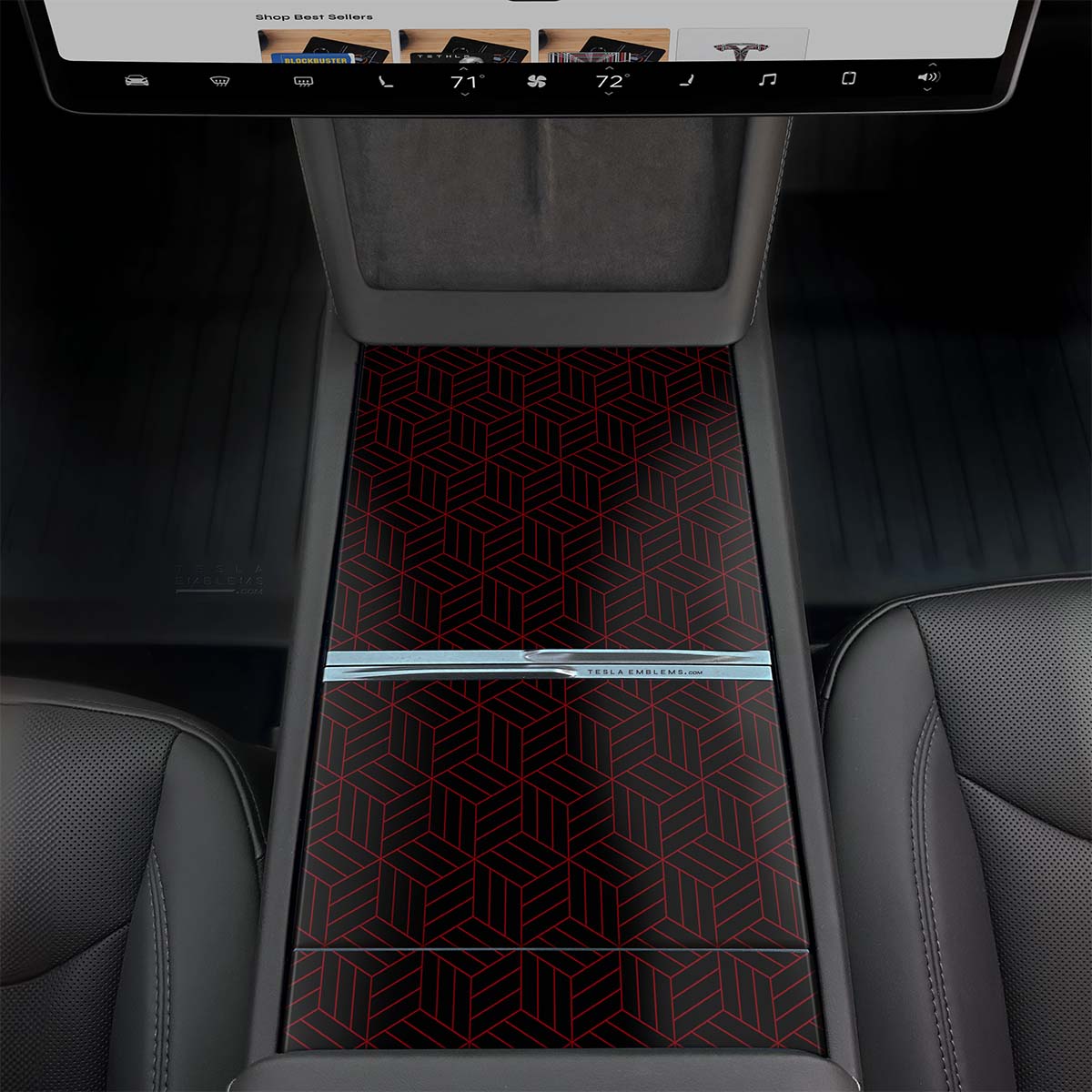 Isometric 3D Pattern | Tesla Center Console Wrap Kit | MY 2026+ "Junip ...