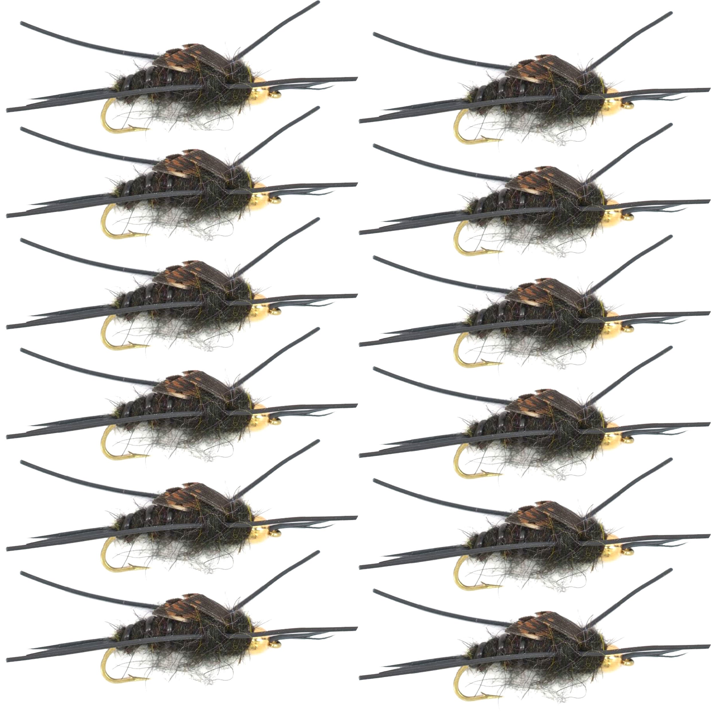 Tungsten Bead Kaufmann's Black Stone Fly with Rubber Legs - Stonefly W ...