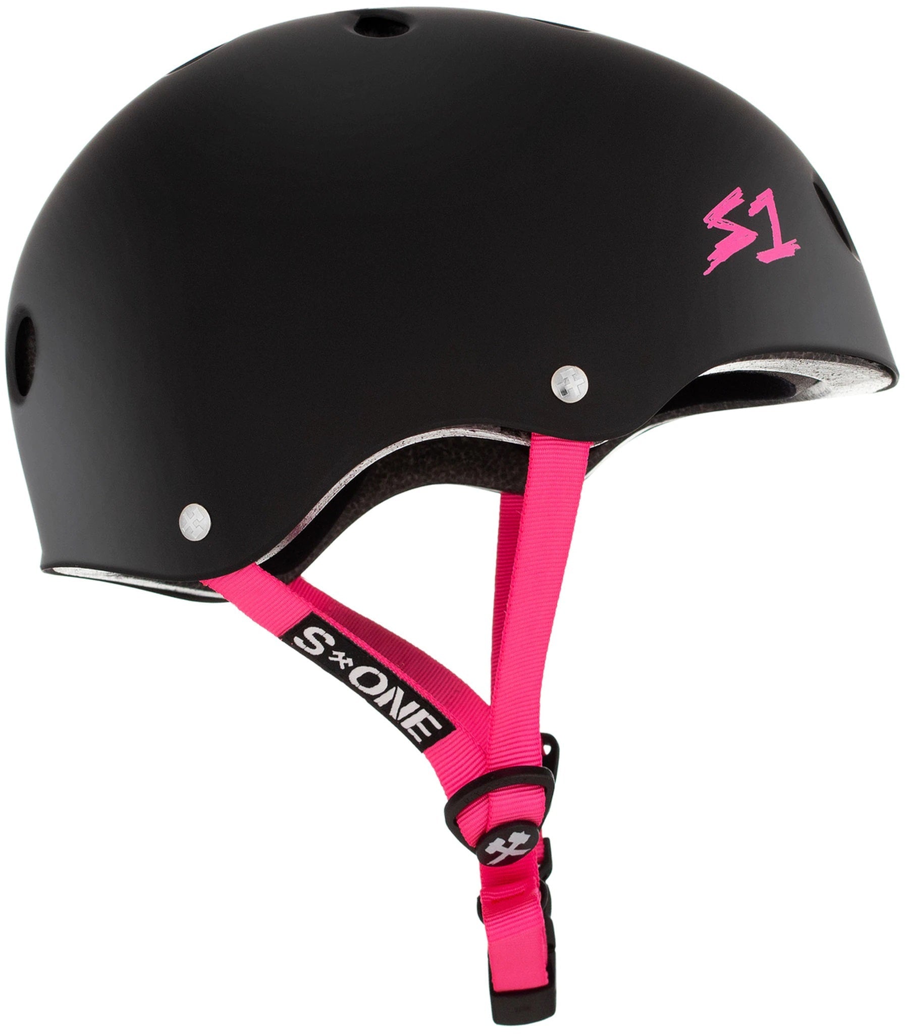 S1 Lifer Helmet - Black Matte/Pink Straps – Man Cave And Apparel
