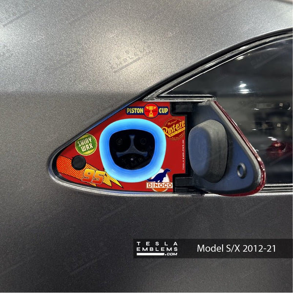 Lightning McQueen Tesla Charge Port Wrap | Model X – Man Cave And Apparel