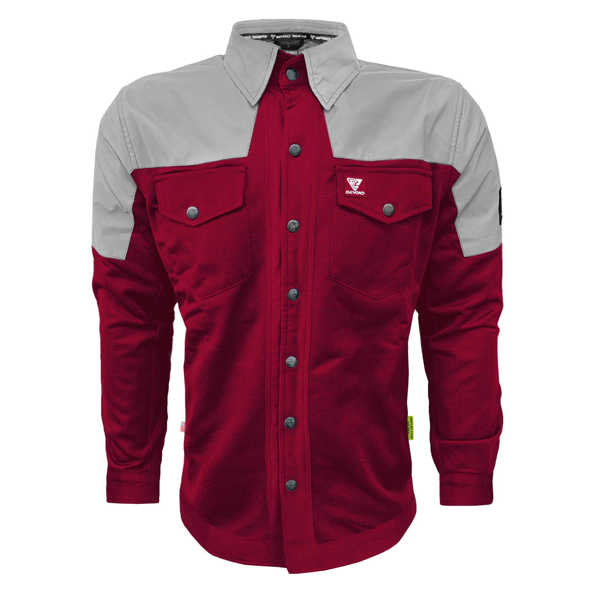 Summer Mesh Reflective Shirt Red Maroon Eclipse - with Pads – Man Cave ...