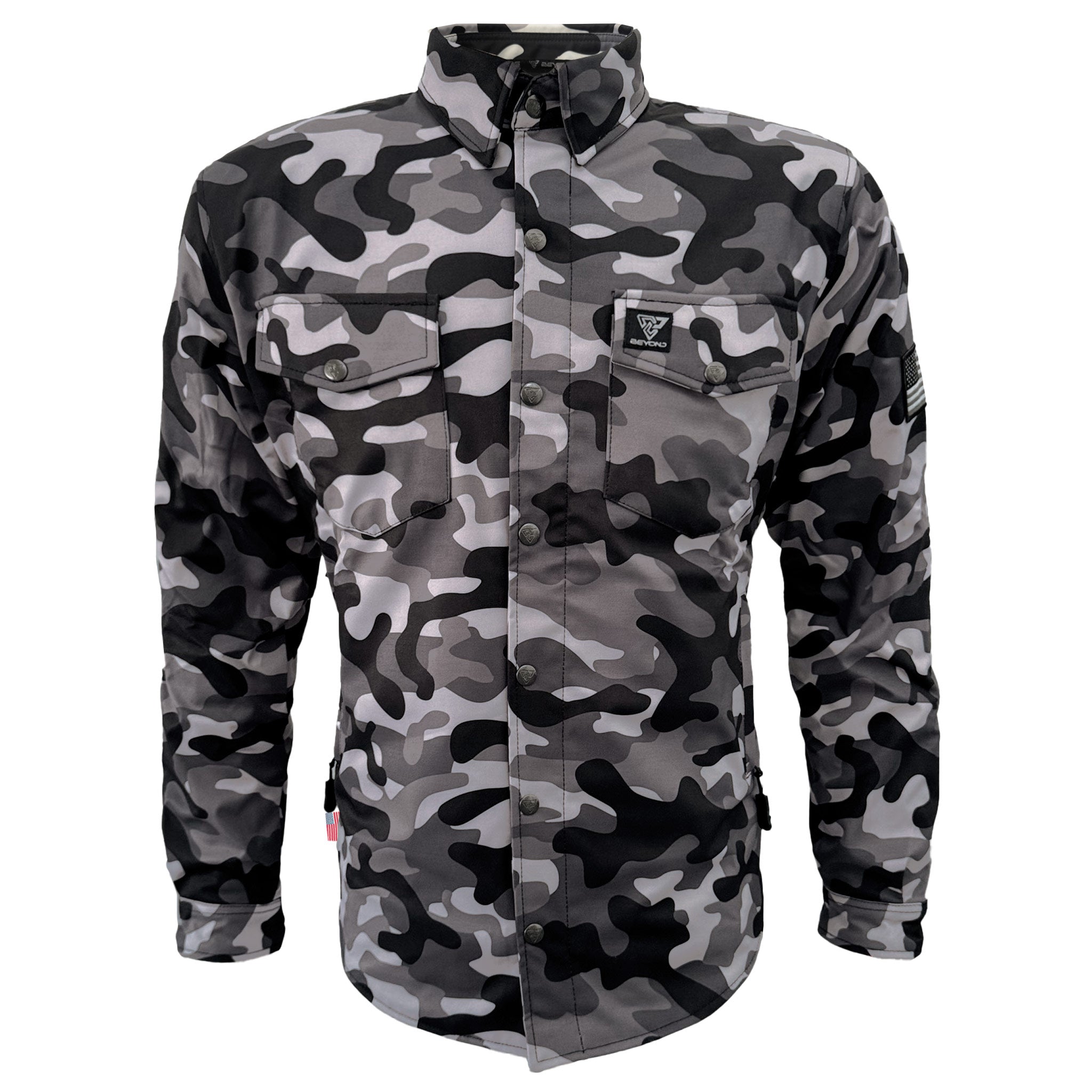 Protective SoftShell Winter Jacket for Men - Camouflage Gray Boomer wi ...