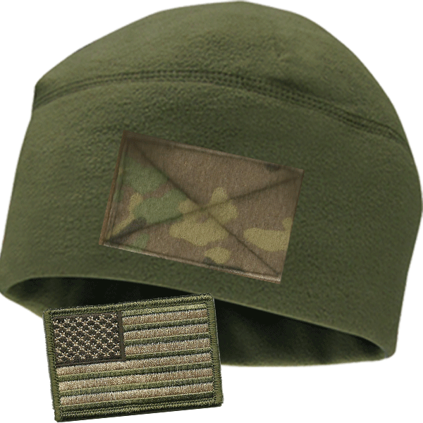 OD Watchcap with Camo loop & Free Multitan Flag Patch – Man Cave And ...