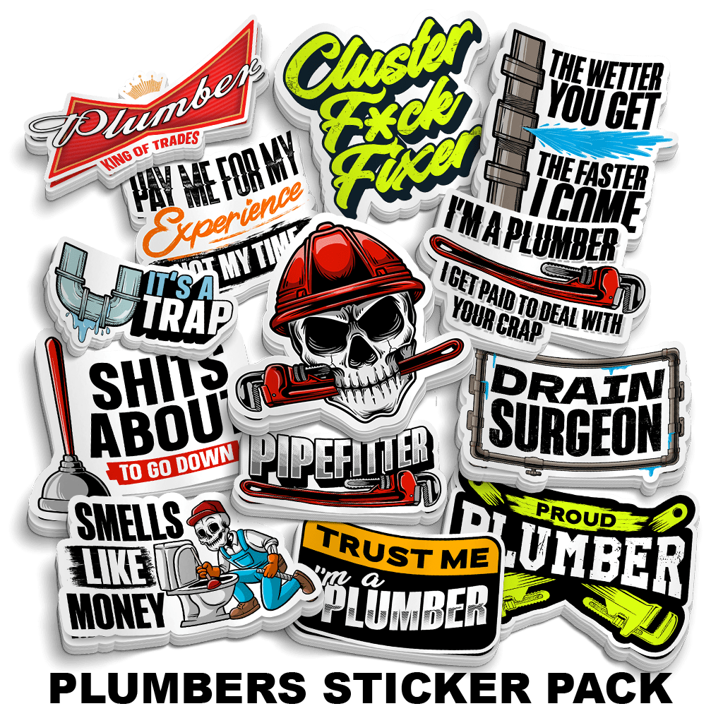 Plumbers Sticker Pack – Man Cave And Apparel