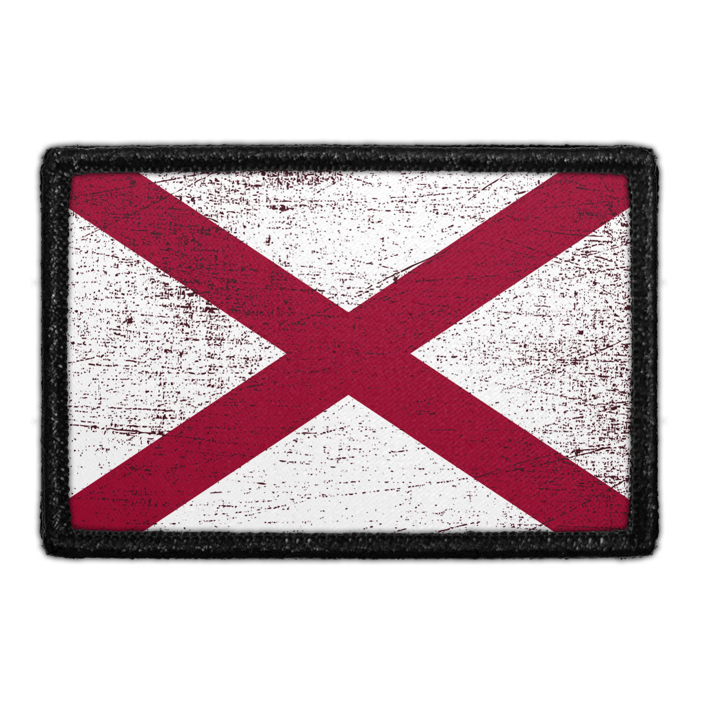 Alabama State Flag - Color - Distressed - Removable Patch – Man Cave ...