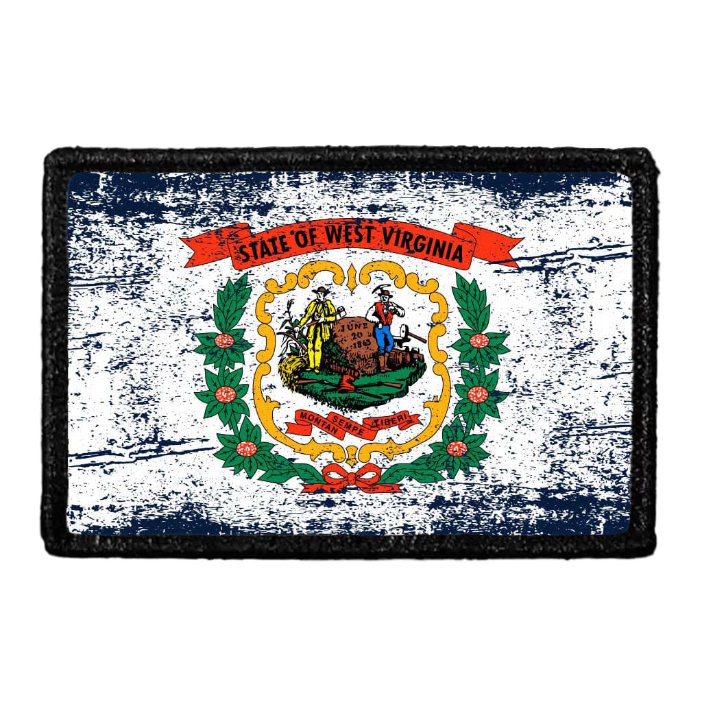 West Virginia State Flag - Color - Distressed - Modified - Removable P ...
