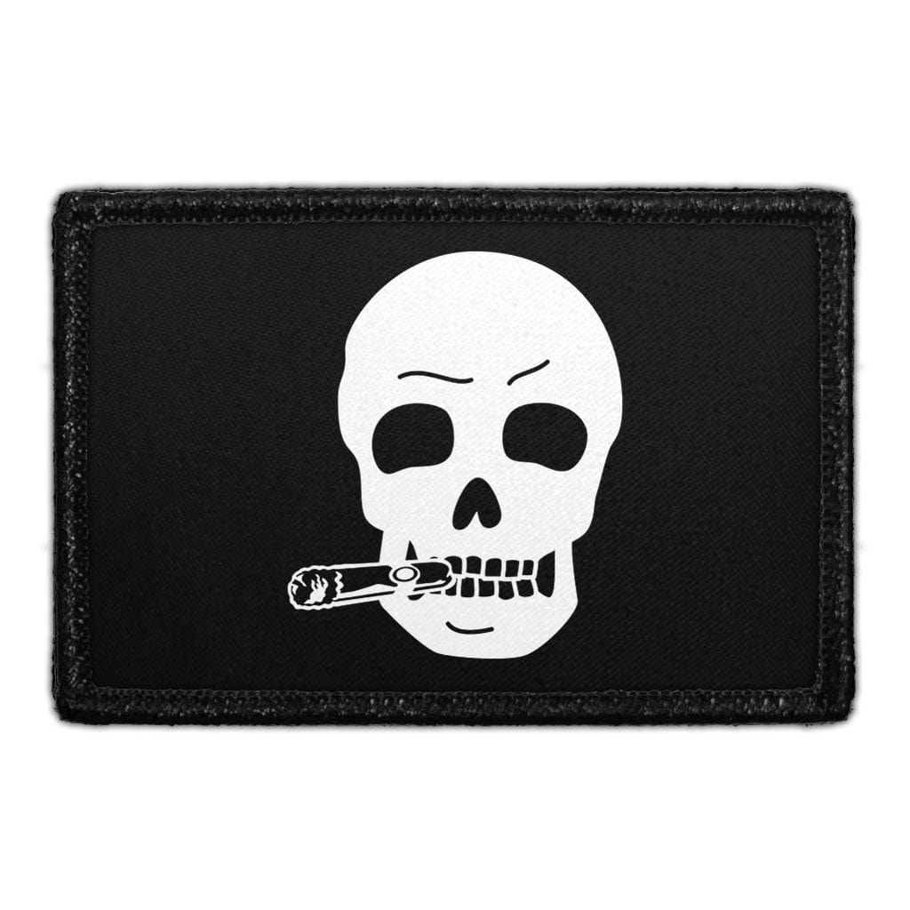 Skull With Cigar - Removable Patch – Man Cave And Apparel