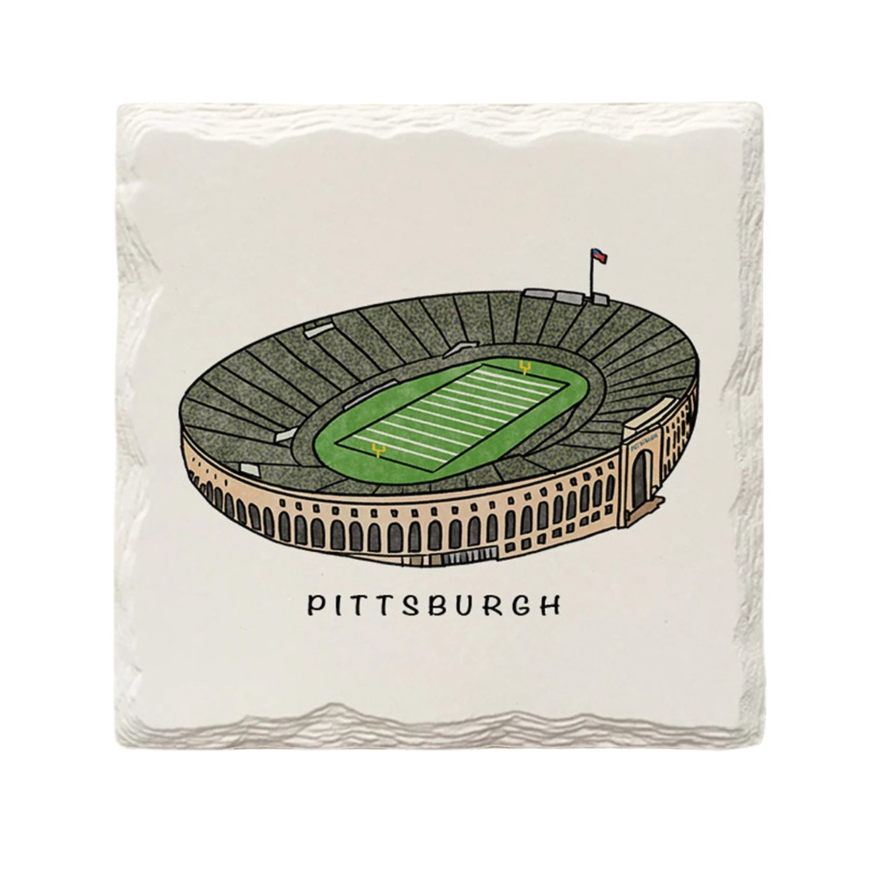 Ceramic Drink Coaster – Pitt Stadium Coaster with Cork Backing by The ...