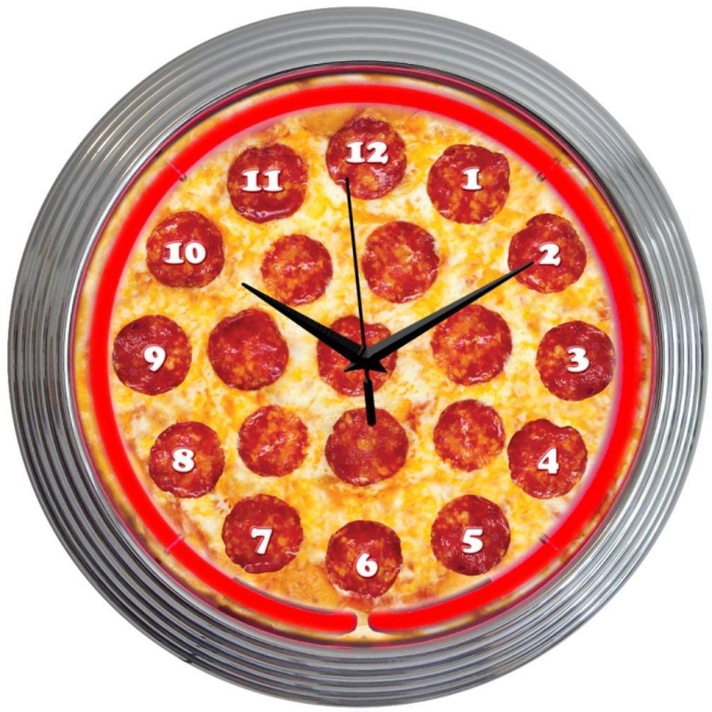 Pizza Neon Clock – Man Cave And Apparel