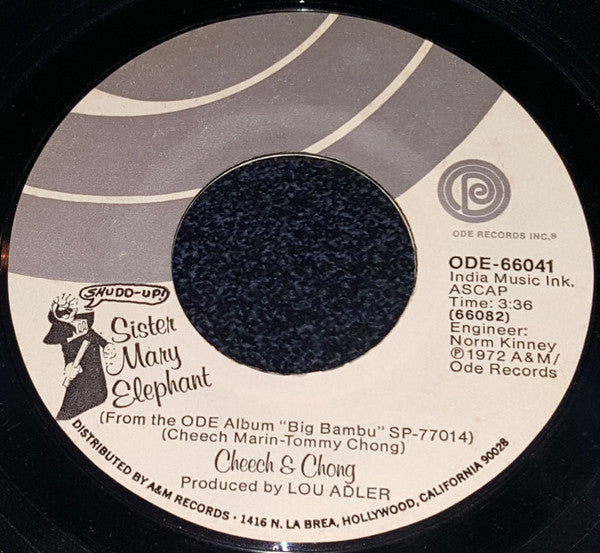 Cheech & Chong – Sister Mary Elephant Vinyl 7" Record *Used 1972 Relea ...