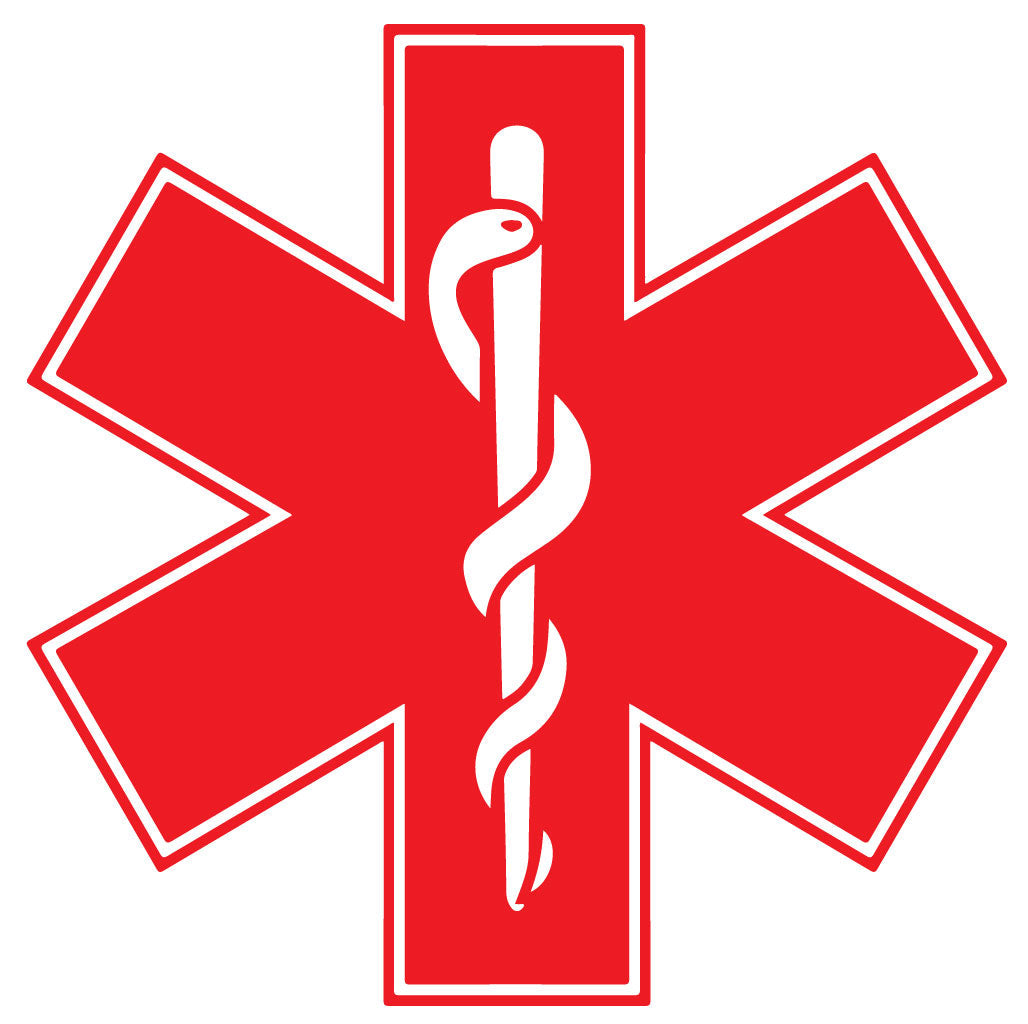RED STAR OF LIFE REFLECTIVE HELMET DECAL – Man Cave And Apparel