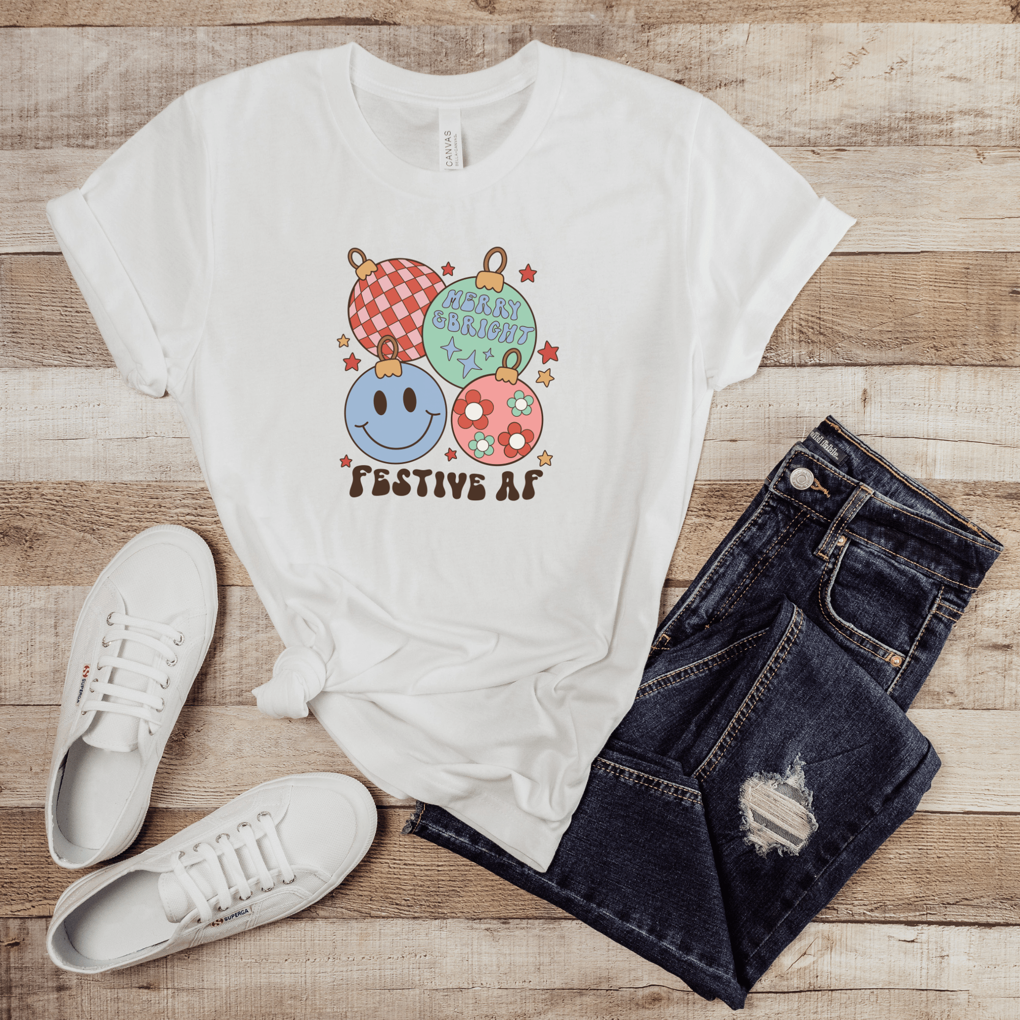 Retro Christmas Festive AF T-Shirt – Man Cave And Apparel