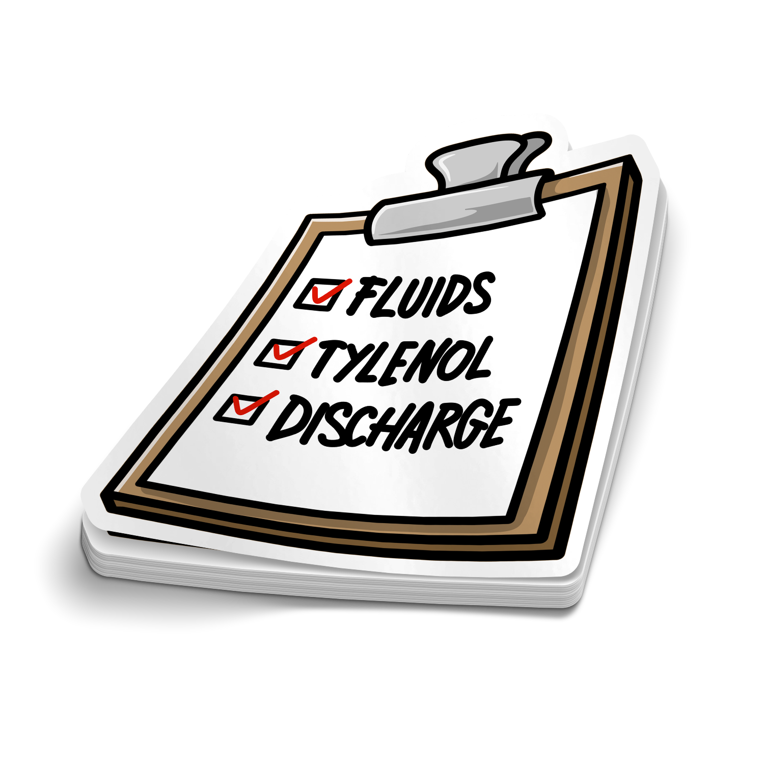 Fluids Tylenol Discharge | Funny Medical Stickers – Man Cave And Apparel