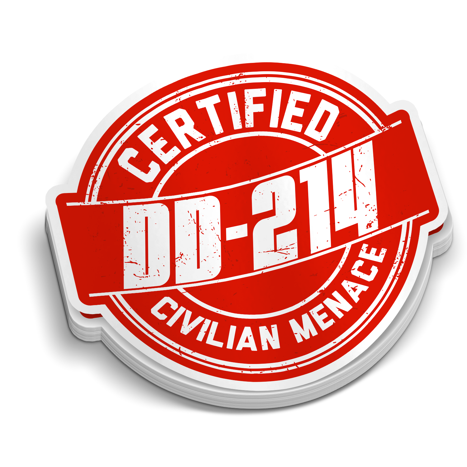 Certified DD-214 Menace | Funny Military Stickers – Man Cave And Apparel