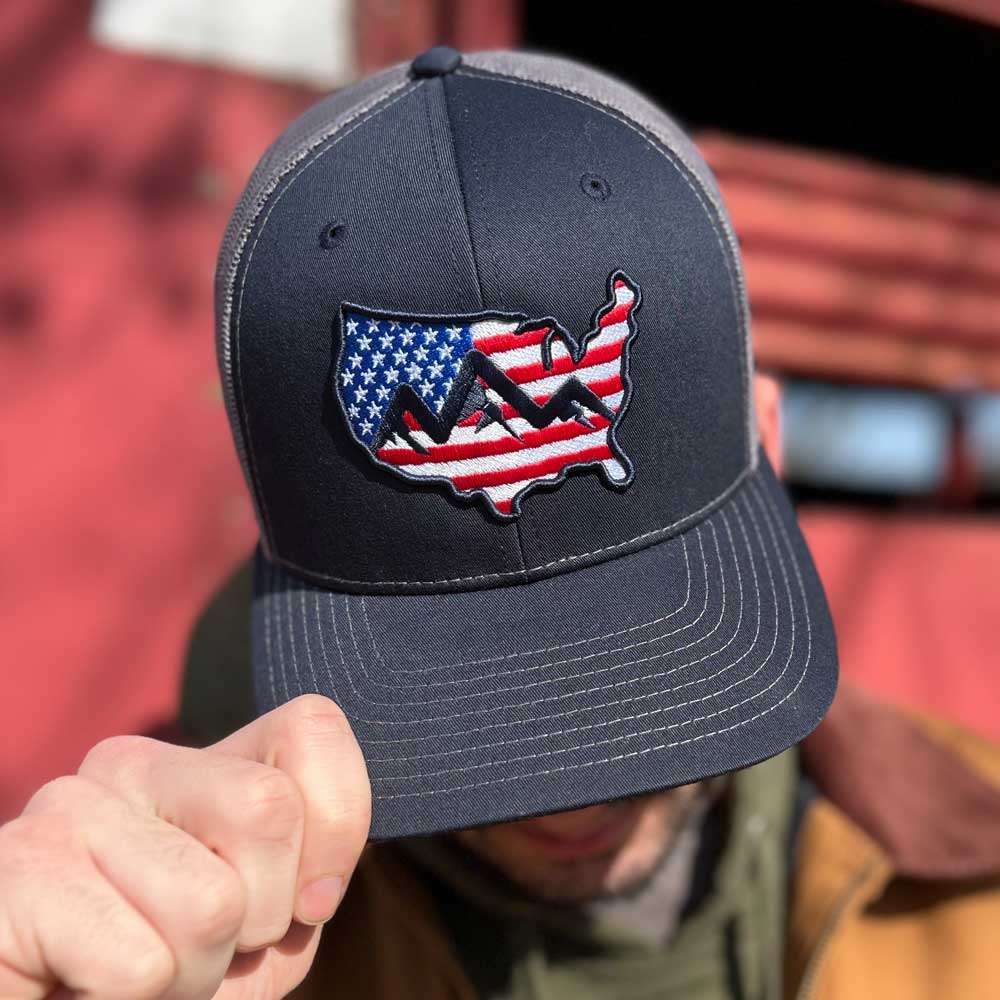 US Flag Logo Trucker Hat – Man Cave And Apparel