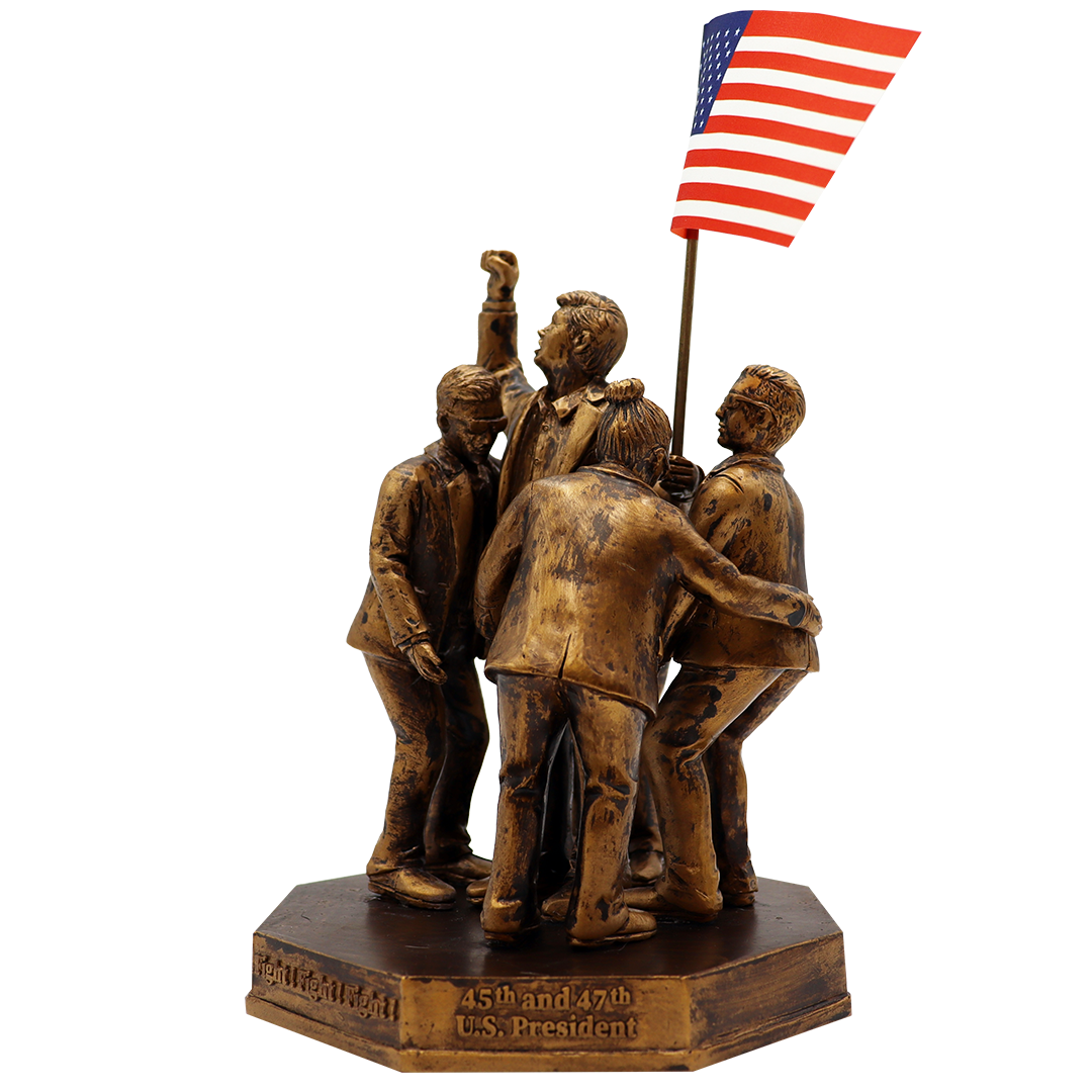 President Trump Fight Bronze Statue – Man Cave And Apparel